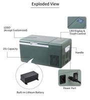China Travel Fridge Solar Charge and Built-in Lithium Battery 40L Car Freezer Refrigerator for sale