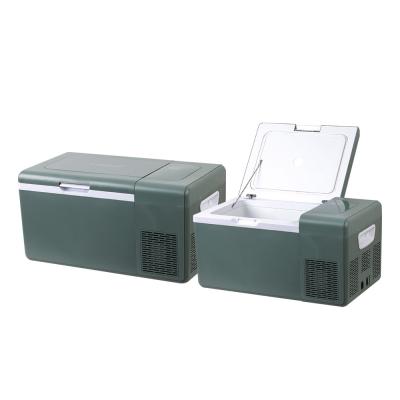 China 12V 25L Mini Office Fridge Compact Design with Inverter Compressor and European Socket for sale