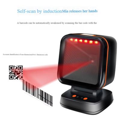 China 2D Omnidirectional Barcode Scanner QR Code Desktop Barcode Reader for Supermarket Auto Sense Data Matrix PDF417 1D 2D Scanners for sale