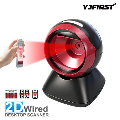 China YJ-8010Q 2D QR Code Desktop Scanner YJFIRST Omnidirectional Automatic Sensing Barcode Reader Factory Supply for sale