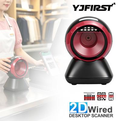 China YJFIRST YJ-8010Q 2D Omnidirectional Barcode Scanner Automatic Sensing Desktop QR Code Reader Direct from Manufacturer for sale