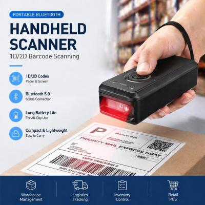 China Portable Bluetooth Hand Scanner Wireless Barcode Scanner Reader for POS Inventory & Barcode Verify for sale