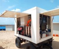 China Containered Mobile Water Purification System with PLC Control and DOW RO Membranes for Emergency and Field Applications for sale
