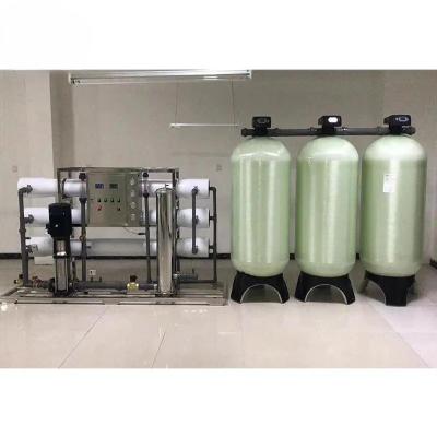 China 8TPH 14kW 380-415V 3xFRP Tanks Brackish Water Reverse Osmosis Water Plant for sale