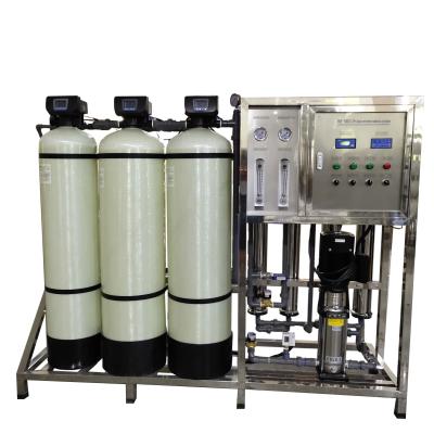 China 1TPH Brackish Water Reverse Osmosis Plant 2.1kW 380V 3xFRP Tanks RO System for sale