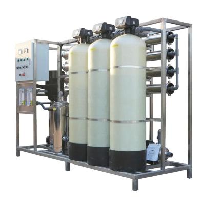 China 2TPH 3xFRP Tanks Reverse Osmosis Water Plant for Food Beverage Factory 380V 50Hz for sale