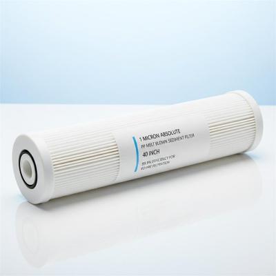 China 1 Micron Absolute PP Melt Blown Sediment Filter Cartridge 40 Inch 99.9% Efficiency RO Pre Filtration for sale