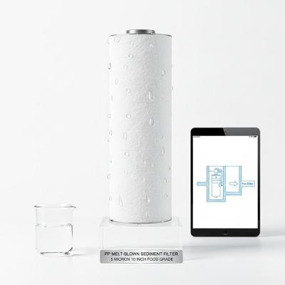 China PP Melt-Blown Sediment Filter Cartridge 5 Micron 10 Inch Food Grade Polypropylene RO Pre-Filtration for sale