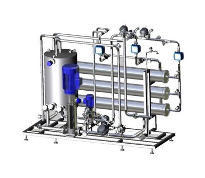 China Skid Mount RO Water Treatment System for Food & Beverage - 98.5% Salt Rejection, 50-75% Recovery Rate for sale