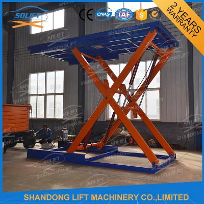 China Q235 Steel Hydraulic Scissor Car Lift Lowering Speed 3 - 4m/Min for sale