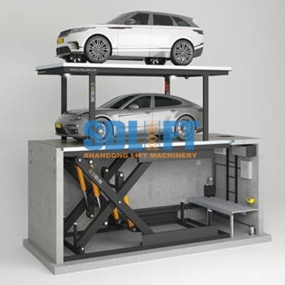 China Hydraulic Scissor Car Lift 3 - 4m/Min Lifting Speed Manual / PLC / Remote Control for sale