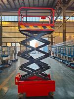 China Manual Moving Battery Lift Up And Down Scissor Aerial Work Platform for sale