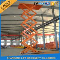 China Warehouse or Home Stationary Hydraulic Scissor Lift Cargo Scissor Lift , Orange Blue for sale