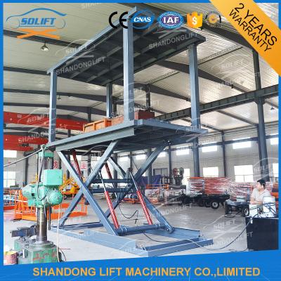 China 3T 3M Hydraulic Scissor Car Lift High Strength Manganese Steel Material For Basement for sale