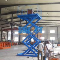 China Blue Color Hydraulic Freight Elevator Goods Lift For Warehouse , 2 Years Warranty for sale