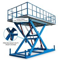 China 5 Ton Heavy Duty Hydraulic Scissor Car Lift for Malta UAE Saudi Arabia South Africa Commercial Garage for sale