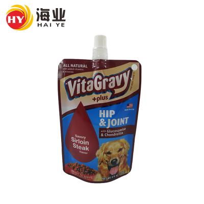 China Recyclable Custom Printed Pet Food Bag Dog Food Bag Spout Pouch Stand Up Pouch Liquid Spout Pouch With Spout for sale