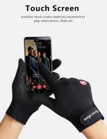 China Black Cycling Gloves for Men and Women Full Finger Touch Screen Outdoor Sports Gloves for sale