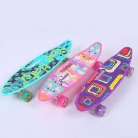 China Flat-Plate Hand-held Small Fish Board Printed Skateboard Four Wheel Flash Mobility Scooter For Boys And Girls for sale