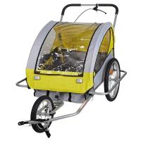 China 2021 Aluminium Bike Baby Trailer for Children 2 Holders MTB 14'' Front Wheel and 20'' Rear Wheels for sale