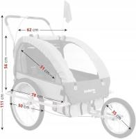 China 2021 Aluminium Bike Baby Trailer for Children 2 Holders MTB 14'' Front Wheel and 20'' Rear Wheels for sale