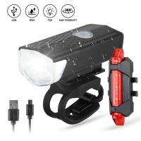 China 3 Modes LED Bicycle Lights Set for 1.5-4 Hours Endurance and USB Rechargeable Battery for sale
