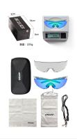 China Print Customer's Logo Unisex Customizable Riml Cycling Glasses Color-Changing Goggles for sale