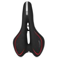 China Comfortable Shockproof Bicycle Saddle with Silicone Cushion and PU Leather Surface for sale