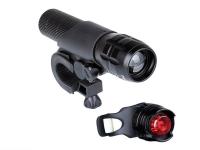 China 3 in 1 USB Rechargeable LED Waterproof Super Bright Zoom Headlight Rear Light 50g Weight for sale