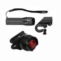 China 3 in 1 USB Rechargeable LED Waterproof Super Bright Zoom Headlight Rear Light 50g Weight for sale