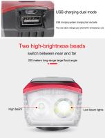 China Blue Solar and USB Charging Bike Light 2000mAh Front Headlight for MTB Road Cycling for sale