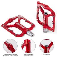 China 2021 ENLEE Red/black Aluminum Alloy Ultralight Pedals for Mountain Bike Road Bicycle for sale