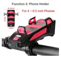 China USB Rechargeable LED Bike Headlight Bike Horn Phone Holder Powerbank for Night Riding for sale