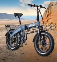 China Electric Folding Mountain Bike Heavy Steel Frame Fat Tire for All Terrain Dirt Riding for sale