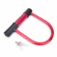 China High Safety Black Red Bicycle U Lock Chain for Motorcycle Cycling Cable Lock JWA Ulock for sale