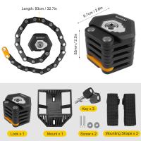 China Mountain Bike Road Bicycle Foldable Lock Anti-theft 85cm with 3 Keys Zinc Alloy Alloy Steel for sale