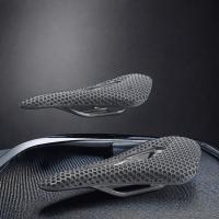 China Mountain Biking Essential 3D Printed Carbon Fiber Road Bike Saddle with Hollow Design for sale