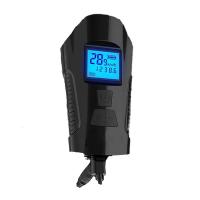 China Black Usb Charging Bike Front Light Flashlight Handlebar Cycling Head Light Speed Meter Lcd Screen for sale
