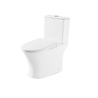 China PP Two Piece Toilets White Rimless WC 355x670x760mm For Bathroom for sale