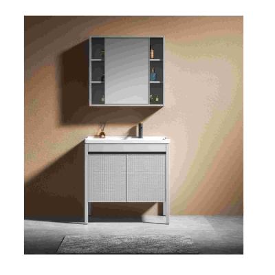China Custom Modern Bathroom Vanity White Solid Wood Bathroom Vanity Water Resistant for sale
