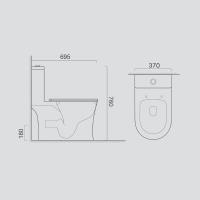 China 370x695x760mm Bathroom Sanitary Wares PP Modern One Piece Toilet White Orin OR8211 for sale