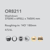 China 370x695x760mm Bathroom Sanitary Wares PP Modern One Piece Toilet White Orin OR8211 for sale