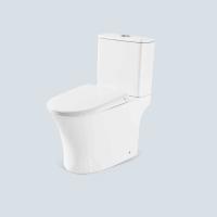China Rimless Two Piece Closet S Trap / P Trap Compact Bathroom Toilet for sale