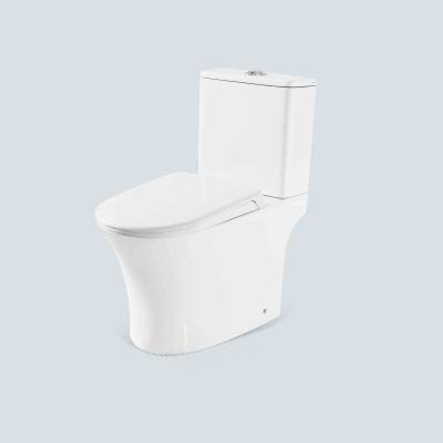 China Rimless Two Piece Closet S Trap / P Trap Compact Bathroom Toilet for sale