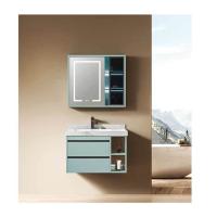 China Green Modern Bathroom Cabinet Moisture Resistant Stainless Steel Bathroom Cabinets for sale