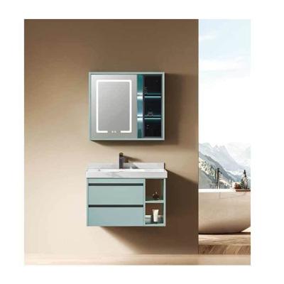 China Green Modern Bathroom Cabinet Moisture Resistant Stainless Steel Bathroom Cabinets for sale