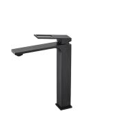 China 306.5mm Single Handle Basin Mixer Corrosion Resistant Modern Bathroom Faucets Matte Black for sale
