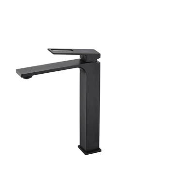 China 306.5mm Single Handle Basin Mixer Corrosion Resistant Modern Bathroom Faucets Matte Black for sale