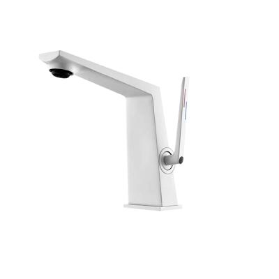 China White Basin Mixer Faucet 161.3mm Hot Cold Mixer Tap Fingerprint Resistant Orin OR23001 for sale