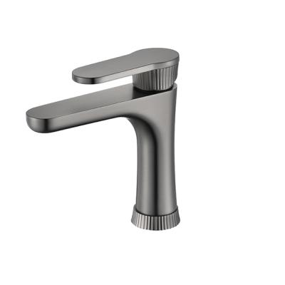 China Gun Grey Modern Bathroom Faucet One Handle Water Mixer Faucet 187mm Orin ORMP238 for sale